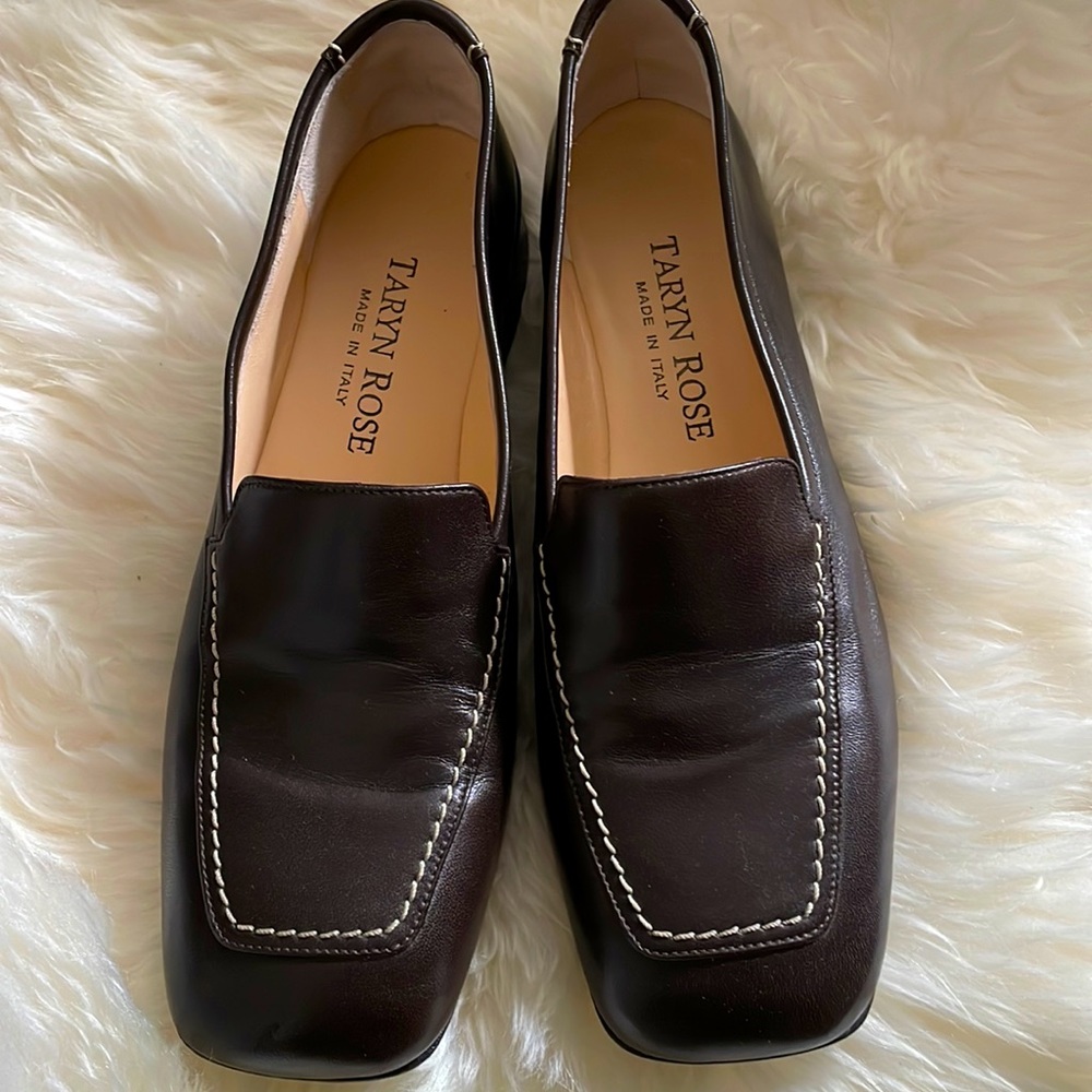 Vintage Taryn Rose Brown Mapa Lwather Loafer Roma Nar… - Gem
